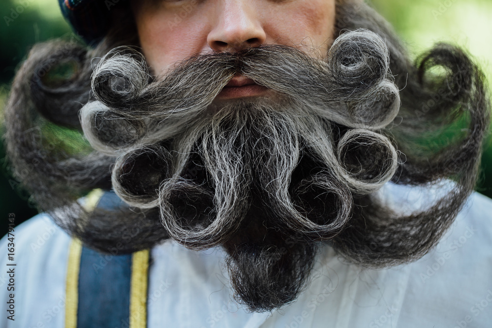 Handsome portrait of a brave Scot with a amazing beard and mustache ...