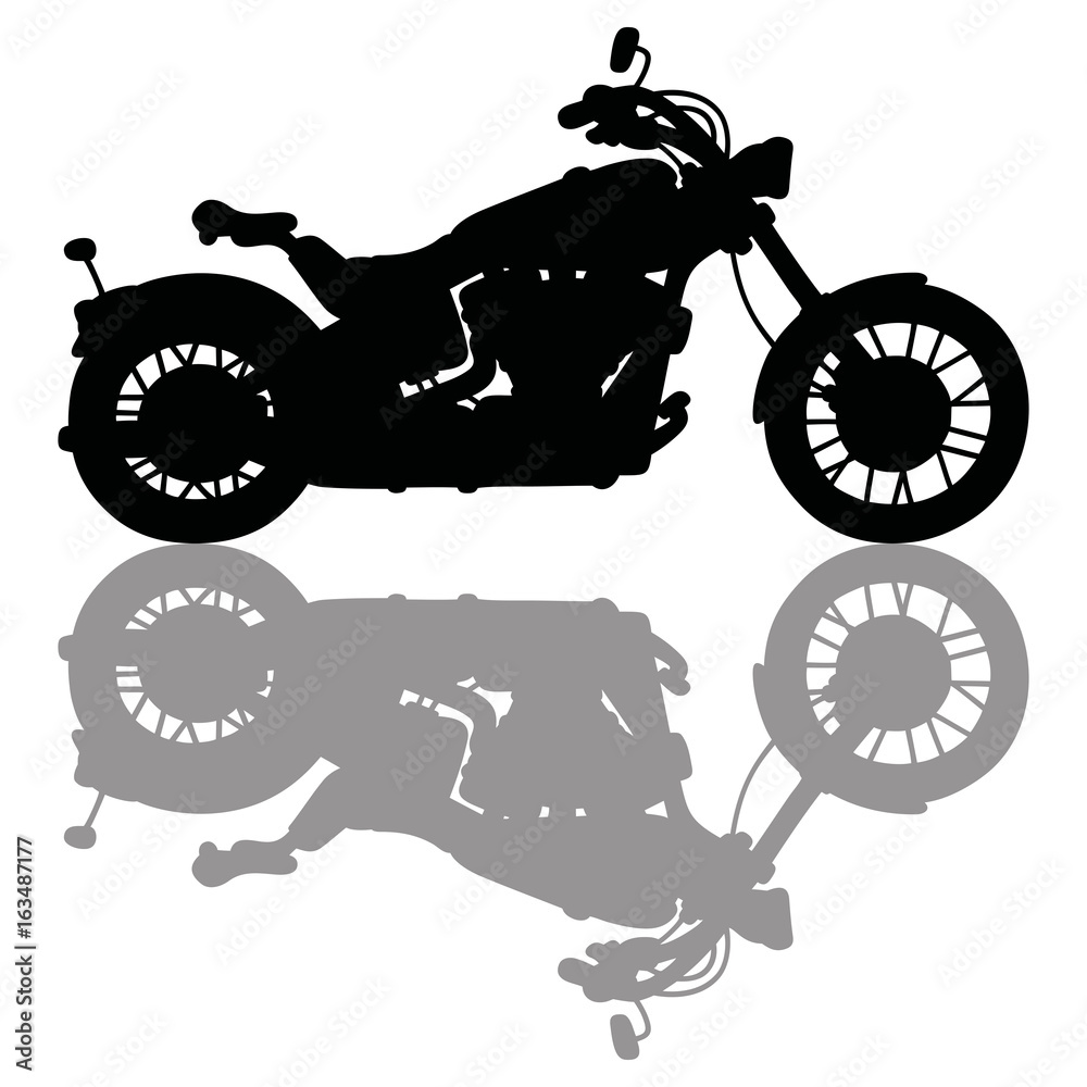 Black silhouette of a heavy chopper Stock Vector | Adobe Stock