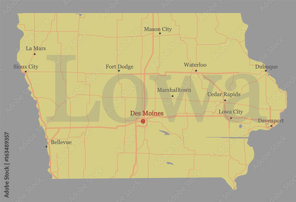 Lowa accurate vector exact detailed State Map with Community Assistance ...
