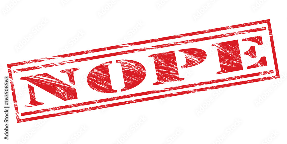 Nope red stamp on white background Stock Illustration | Adobe Stock