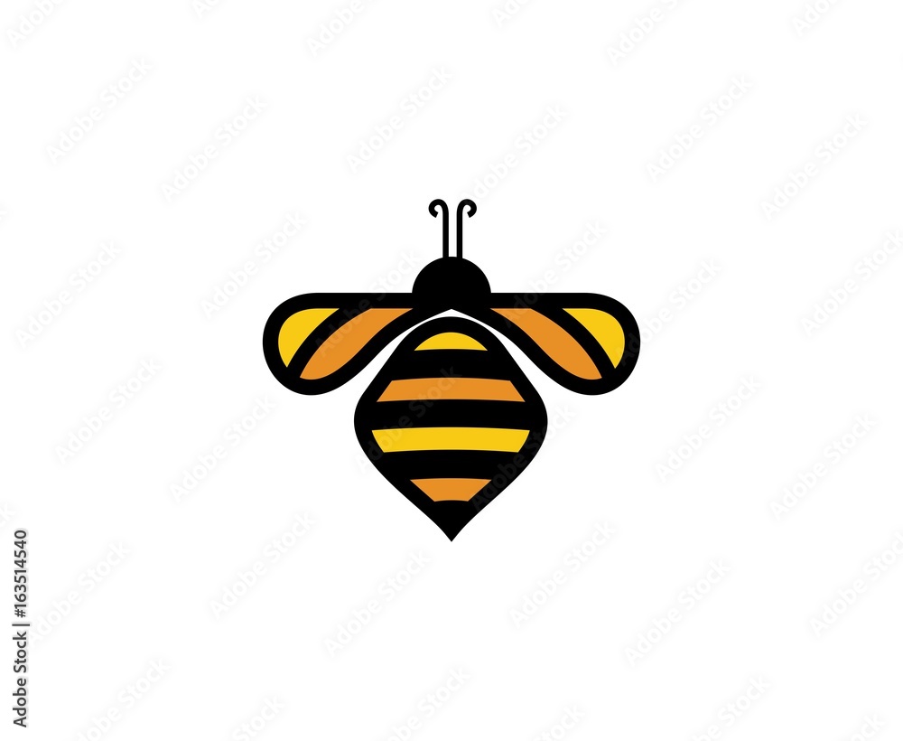 Bee logo Stock Vector | Adobe Stock