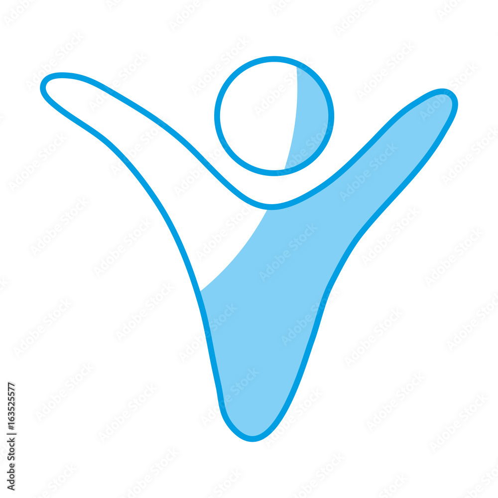 Abstract human figure in circle shape vector illustration Stock Vector ...