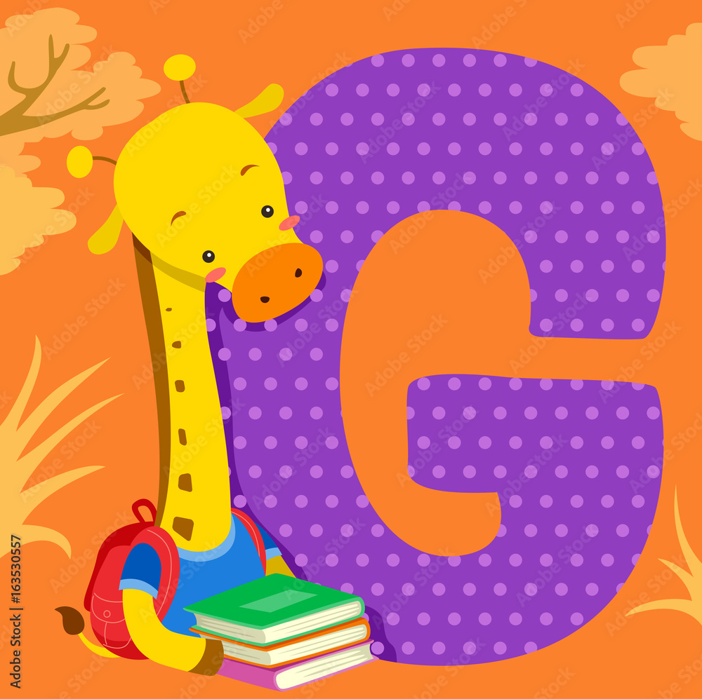 Alphabet Tile Giraffe Books Stock Vector | Adobe Stock