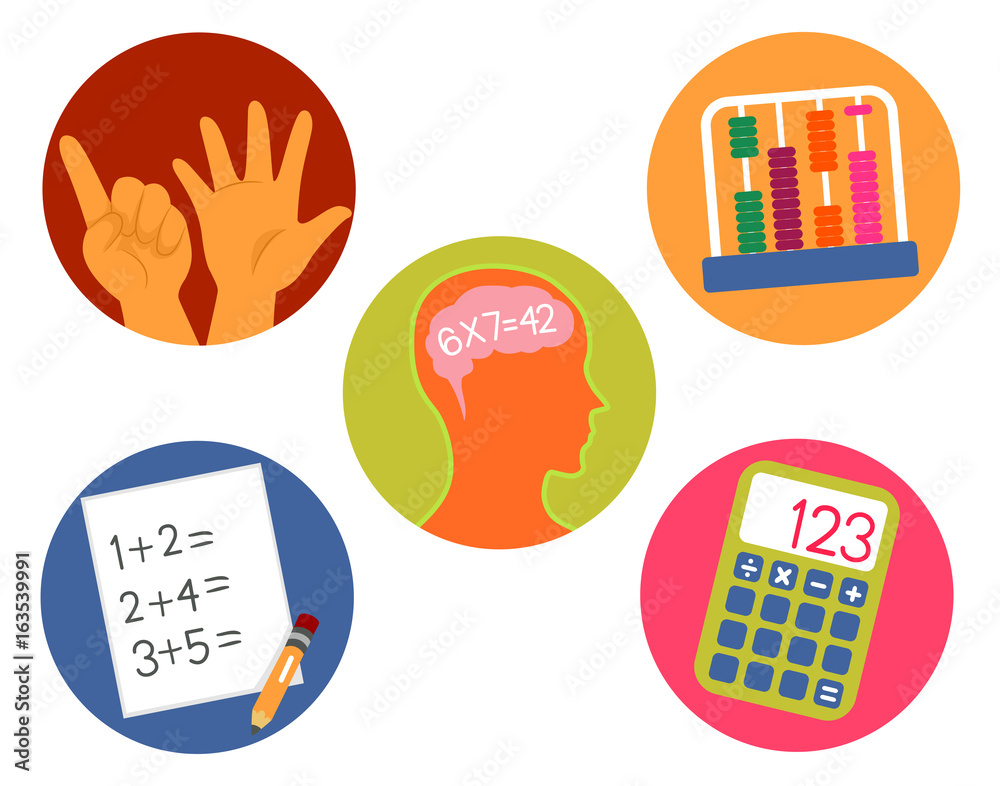 Computing Numbers Elements Illustration Stock Vector | Adobe Stock