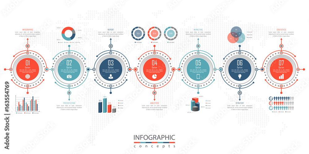 Infographic timeline template can be used for chart, diagram, web ...