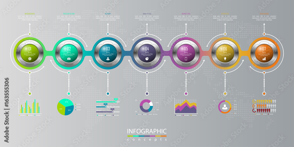 Infographic timeline template can be used for chart, diagram, web ...