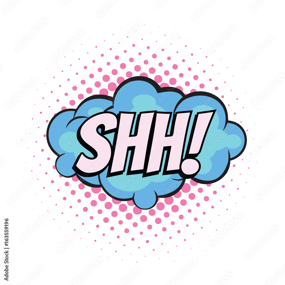 shh comic word Stock Vector | Adobe Stock