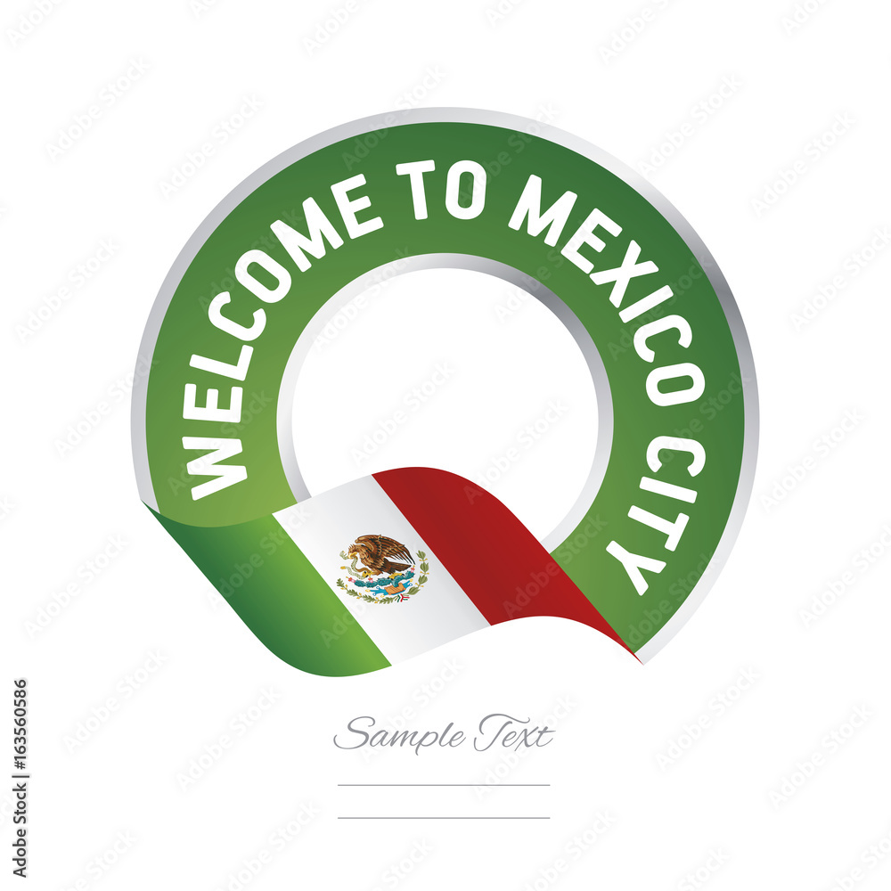 Welcome to Mexico City Mexico flag logo icon Stock Vector | Adobe Stock