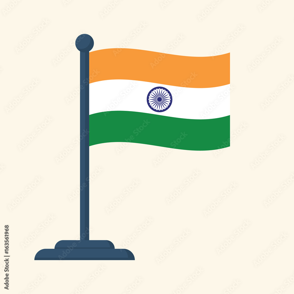 Flag of India isolated on white background. Template for the design of ...