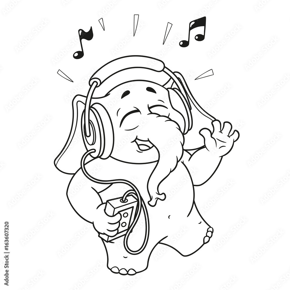 Big collection vector cartoon characters of elephants on an isolated ...