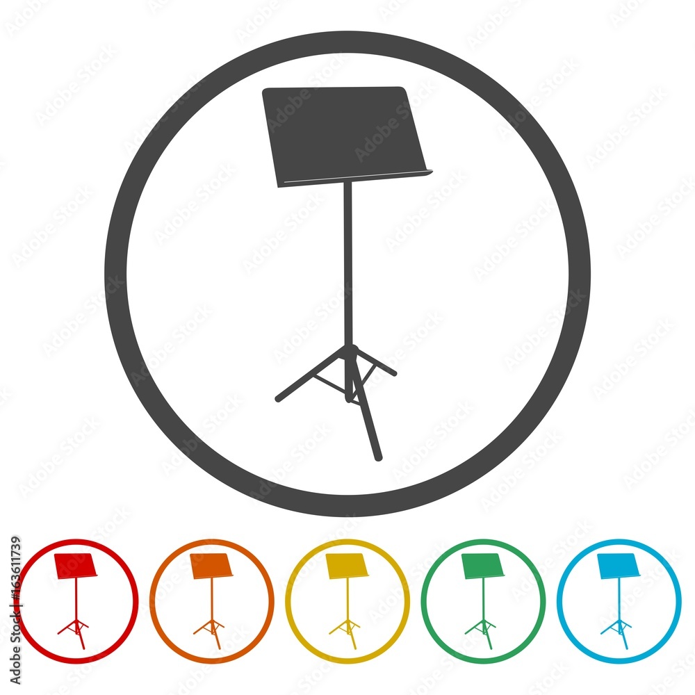 Music Stand Vector Silhouette - Illustration Stock Vector | Adobe Stock