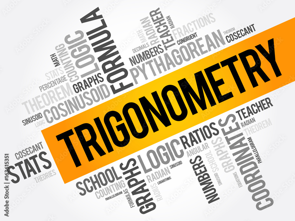 Trigonometry word cloud collage, education concept background Stock ...