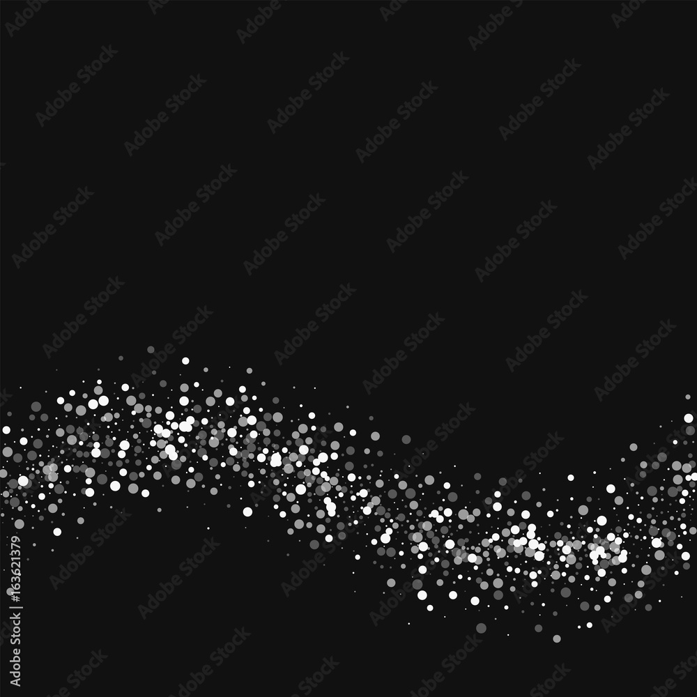 Random falling white dots. Bottom wave with random falling white dots ...