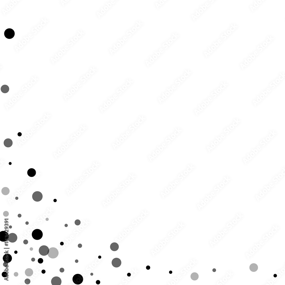 Random black dots. Abstract left bottom corner with random black dots ...