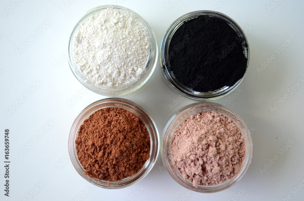 Cosmetic clays and powders for beauty face masks and skin detox ...
