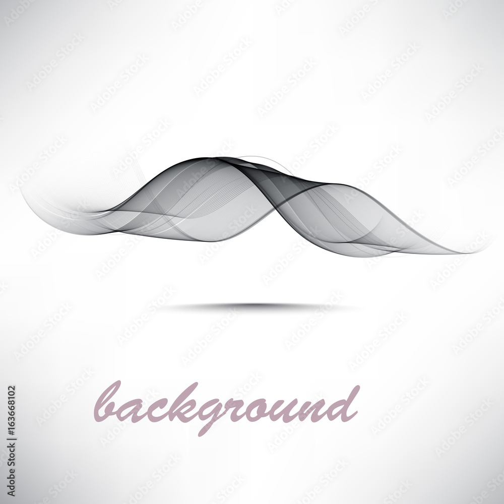 Abstract smooth gray wave vector. Curve flow grey motion illustration ...