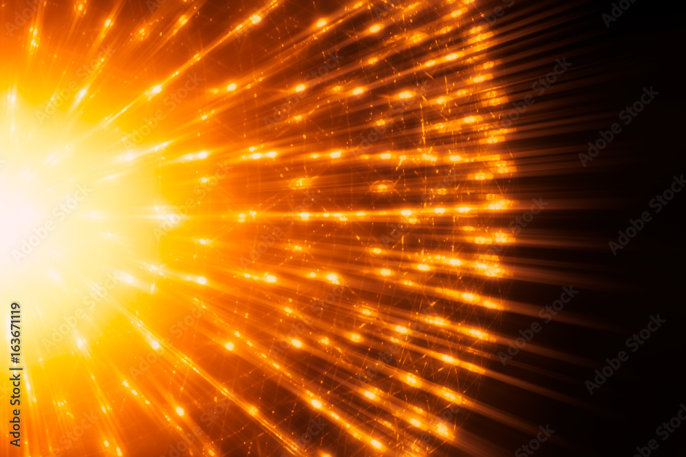 Poster Nucleus of Atom Nuclear explode atomic bomb red hot ray ...