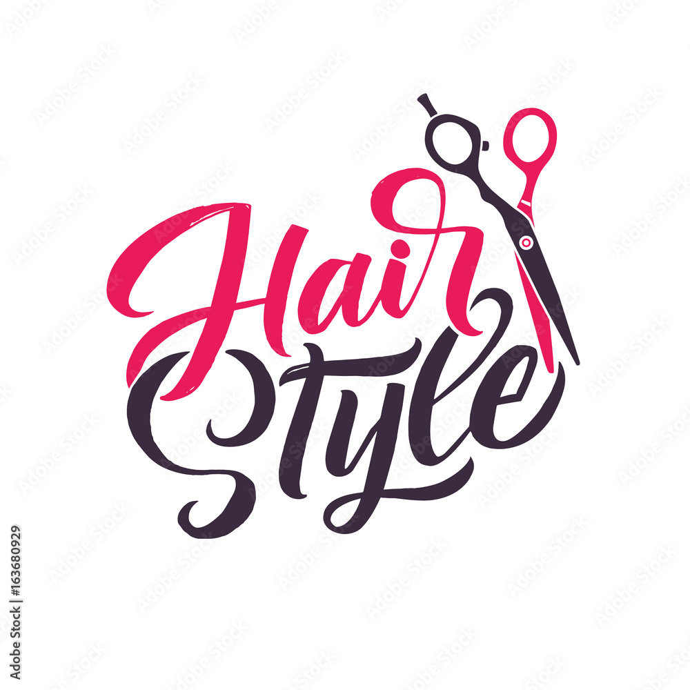Hair Salon. Logo Beauty Vector Lettering. Custom handmade calligraphy ...