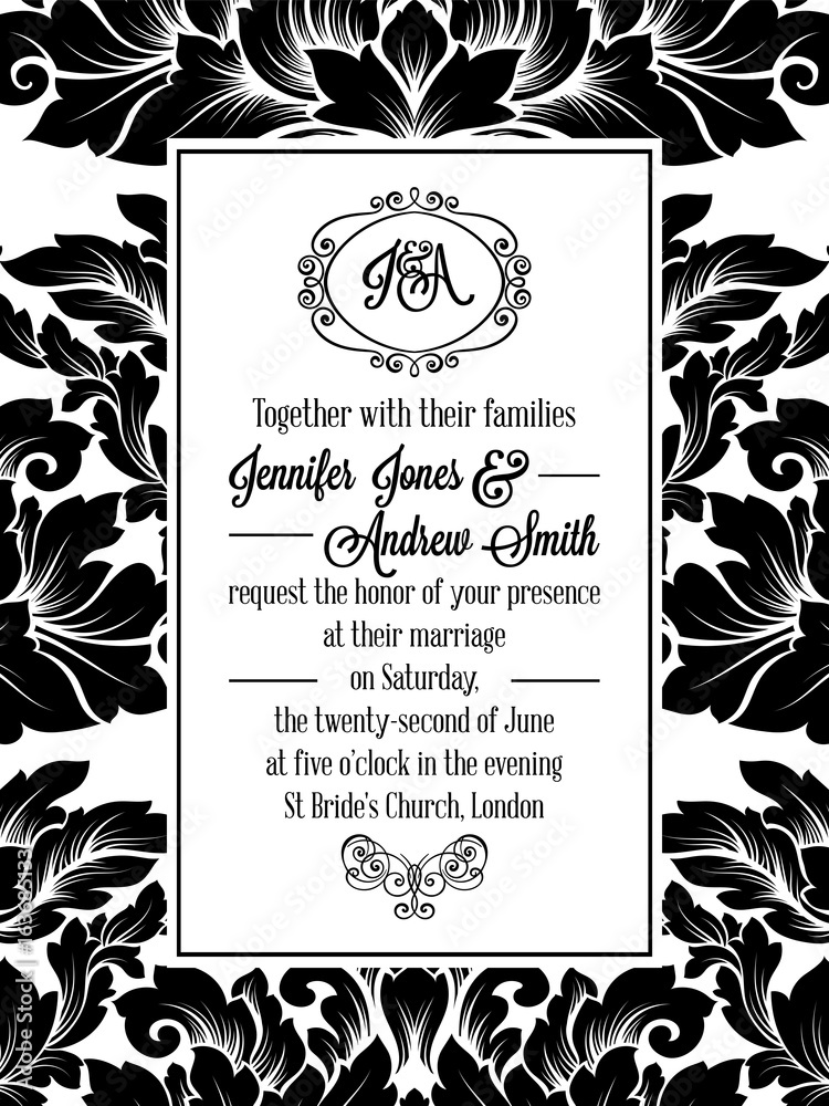 Damask Monogram Template