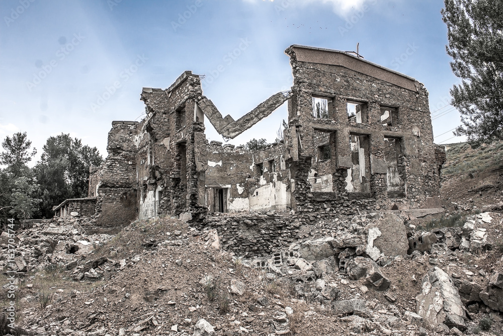 Ruined buildings in an abandoned city Stock Photo | Adobe Stock