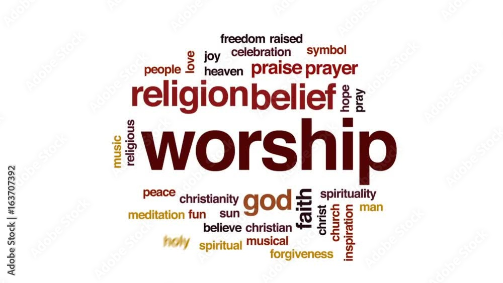 Worship animated word cloud, text design animation. Stock Video | Adobe ...