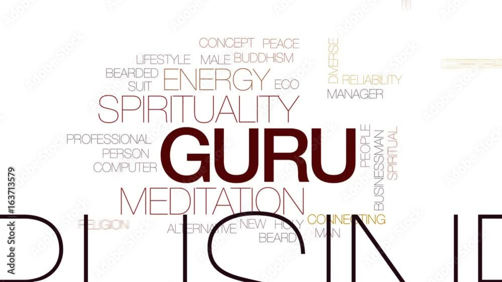 Guru animated word cloud, text design animation. Kinetic typography ...