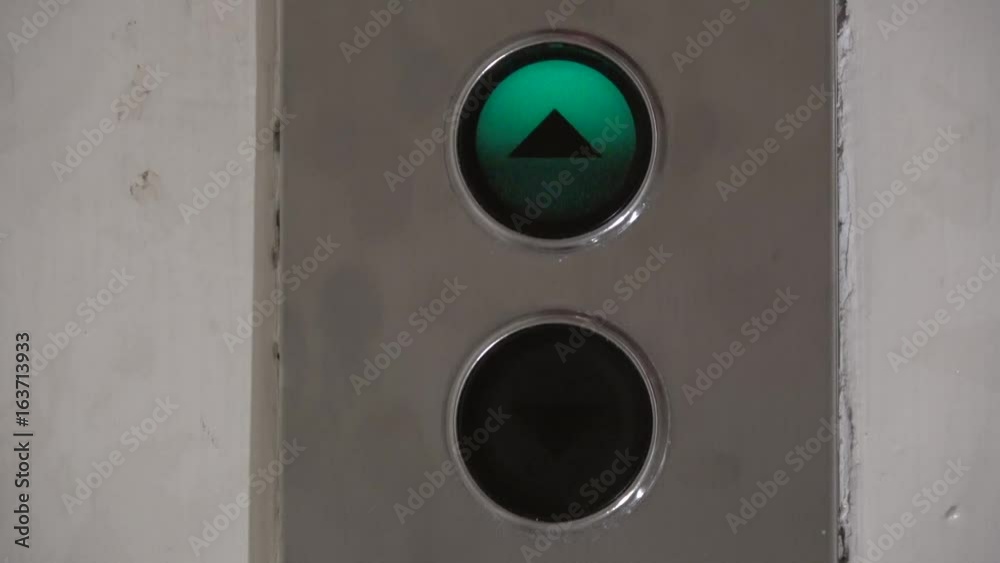 Symbol green lift button indicating lift moving up buttons are located ...