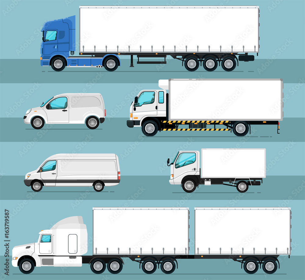 Container Lorry Side View