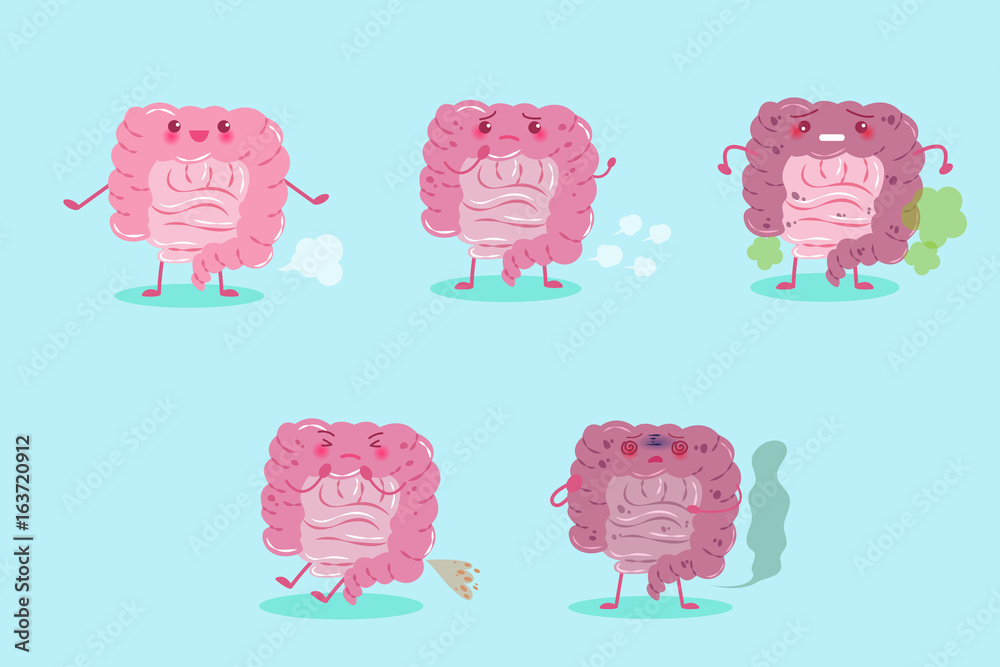 cute cartoon intestine Stock Vector | Adobe Stock