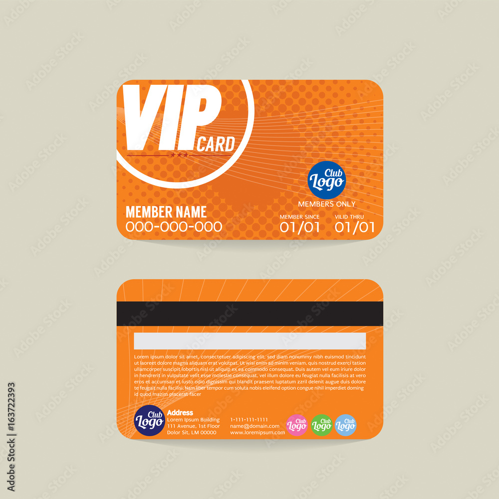 Front And Back VIP Member Card Template Vector Illustration Stock ...
