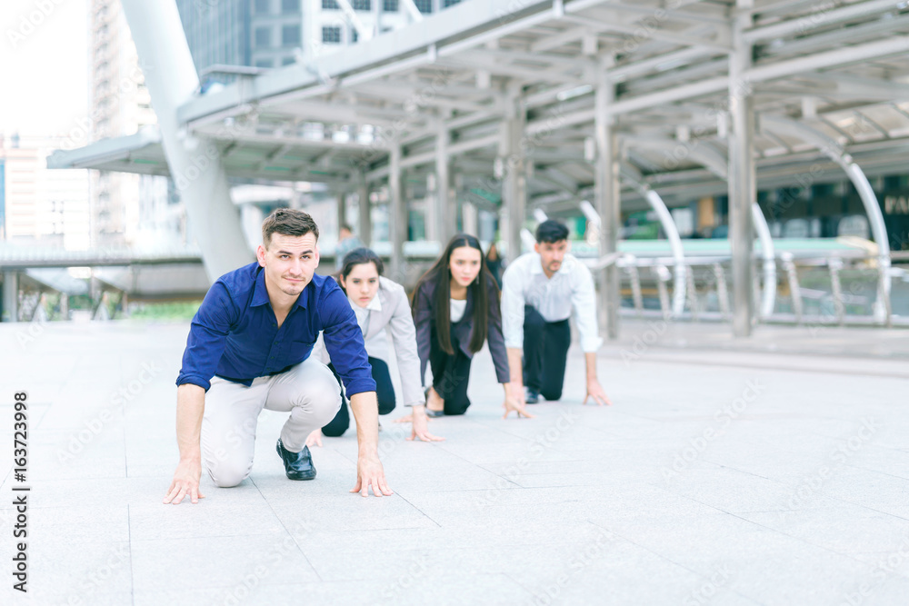 Business competition requires a powerful team, business teamwork ready ...