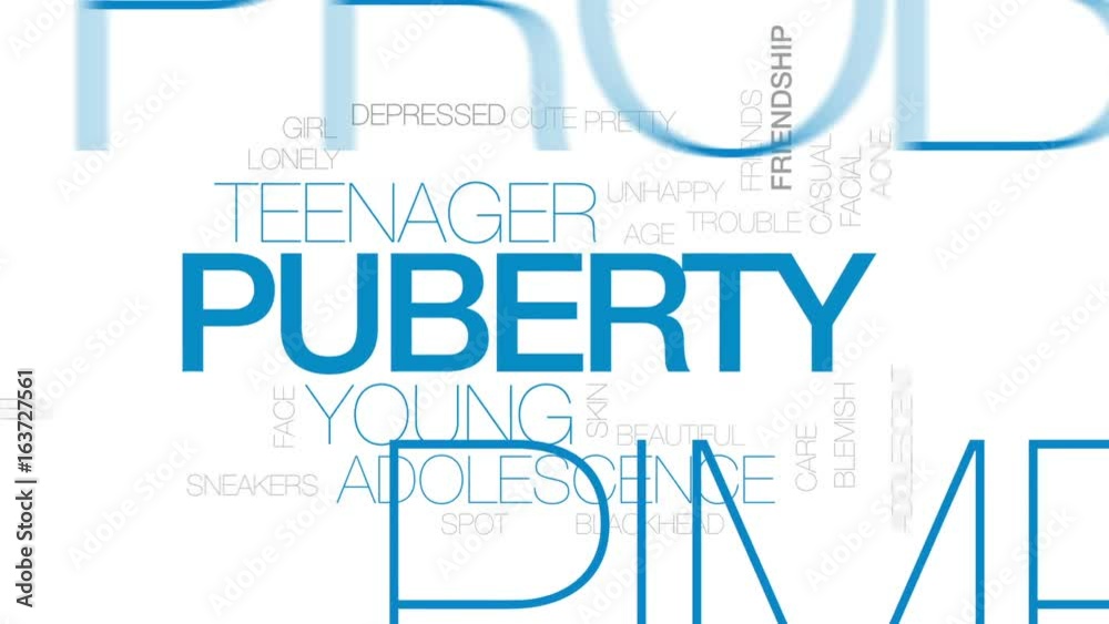 Puberty animated word cloud, text design animation. Kinetic typography ...