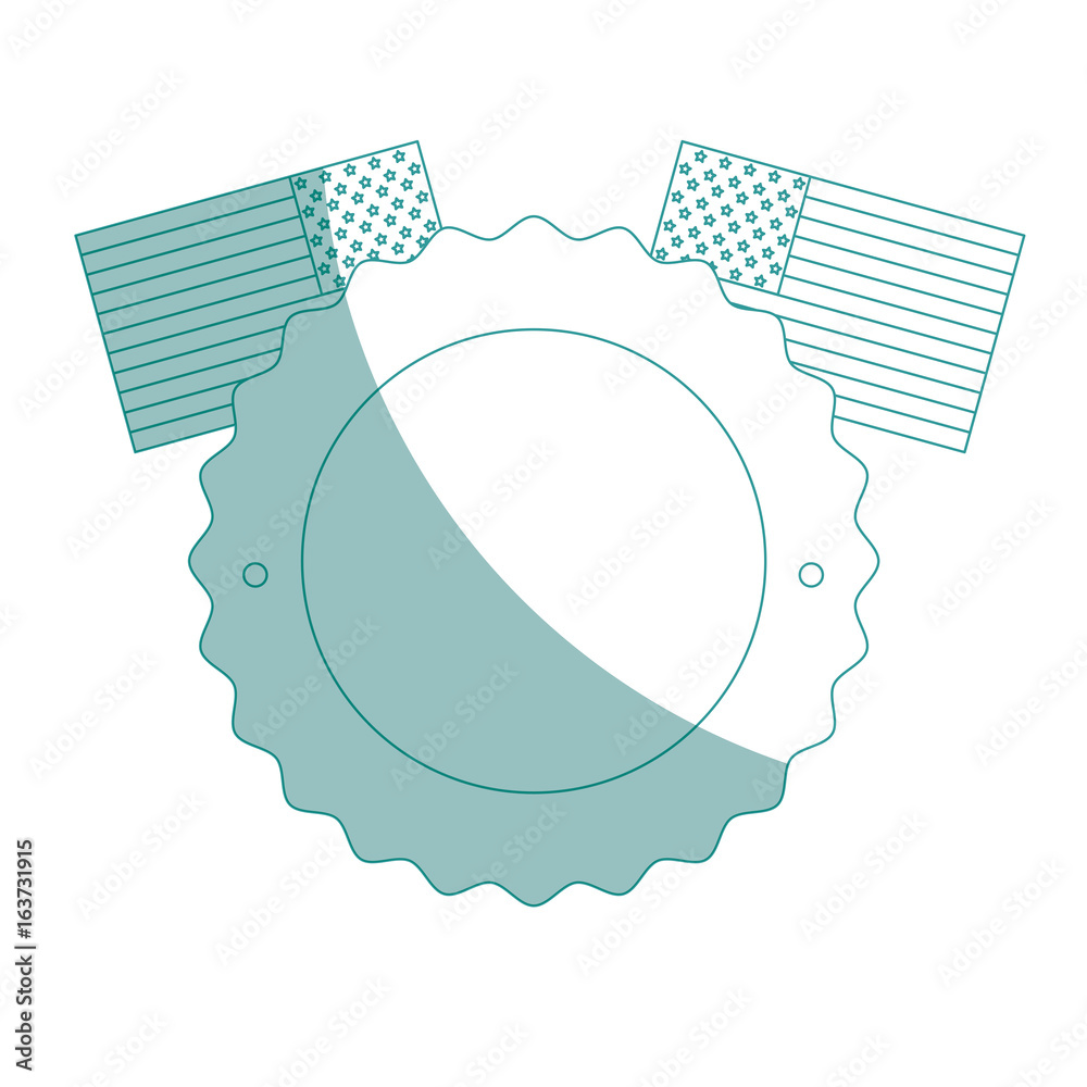 seal stam with usa country flags crossed icon over white background ...