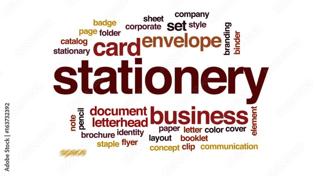 Stationery animated word cloud, text design animation. Stock Video ...