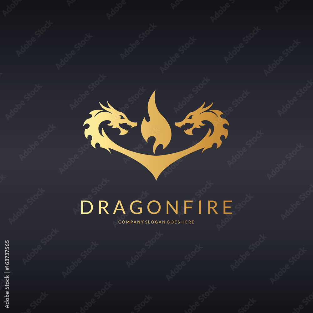 Dragon fire logo Stock Vector | Adobe Stock