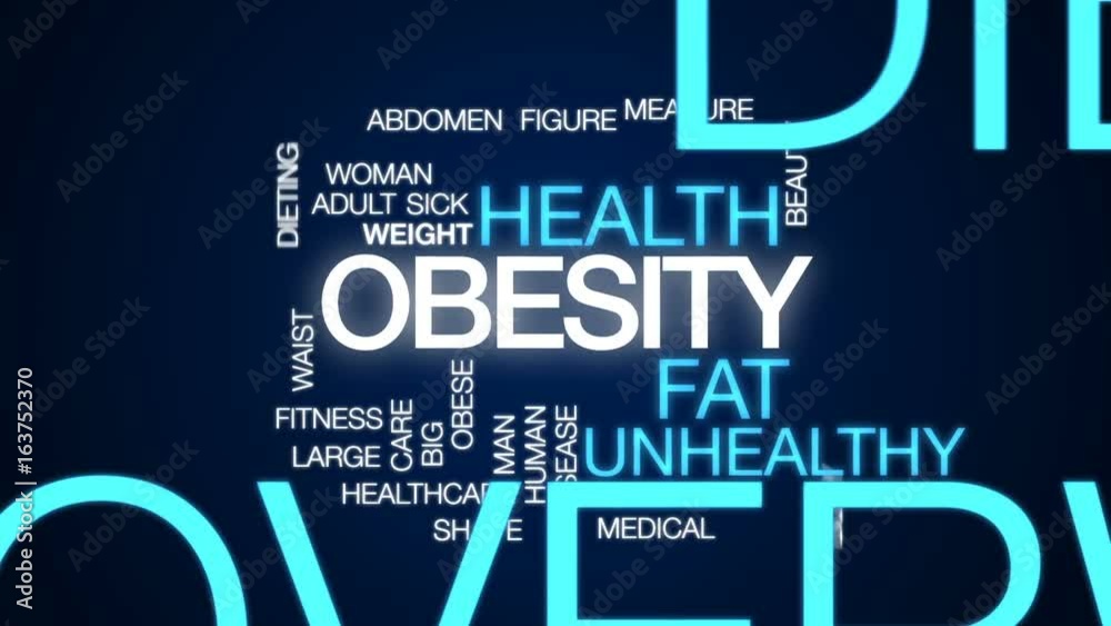 Obesity animated word cloud, text design animation. Stock ビデオ | Adobe Stock