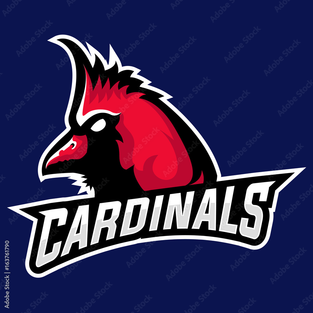 Awesome bird cardinal logo head mascot logo team or print illustration ...