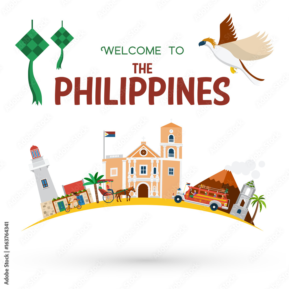 Illustration of the Philippines's landmarks and icons Stock Vector ...