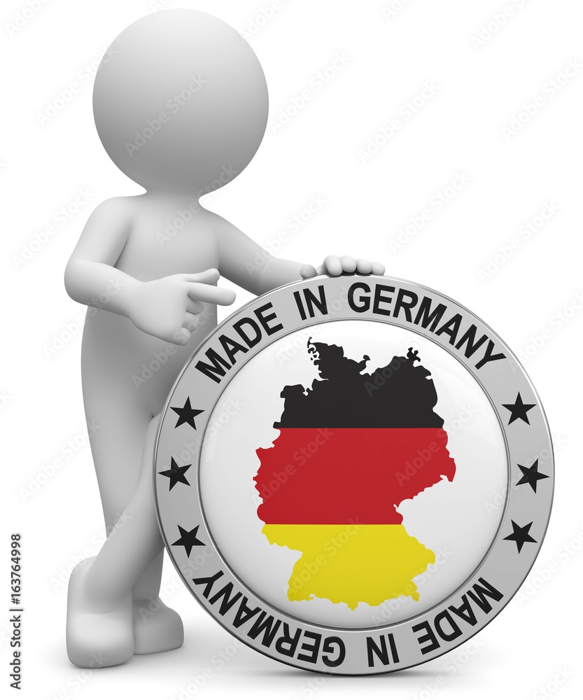 weisses 3d Männchen made in Germany Stock Illustration | Adobe Stock