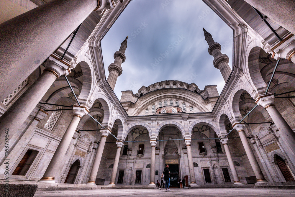 Exterior view of of Nuruosmaniye Mosque. The mosque was commissioned ...