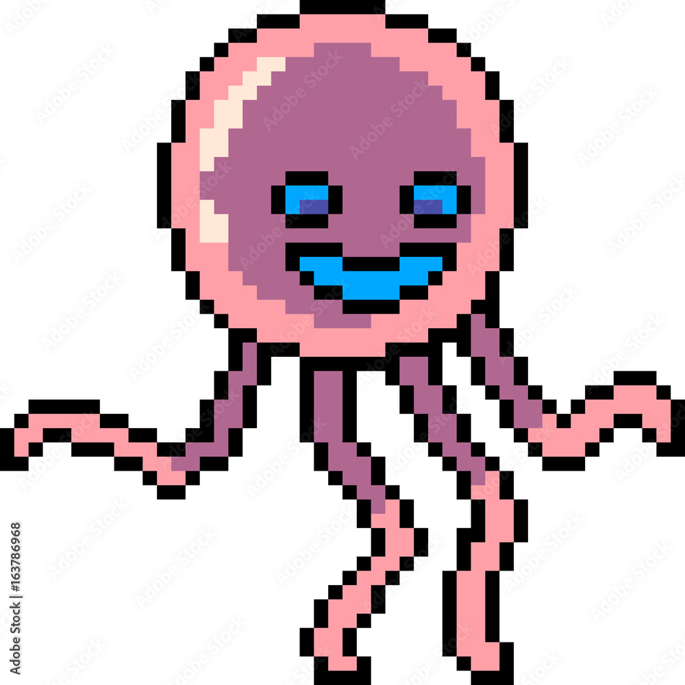 vector pixel art alien Stock Vector | Adobe Stock