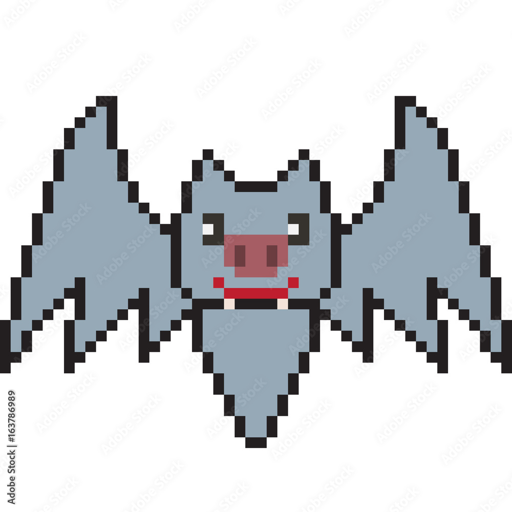 vector pixel art bat Stock Vector | Adobe Stock