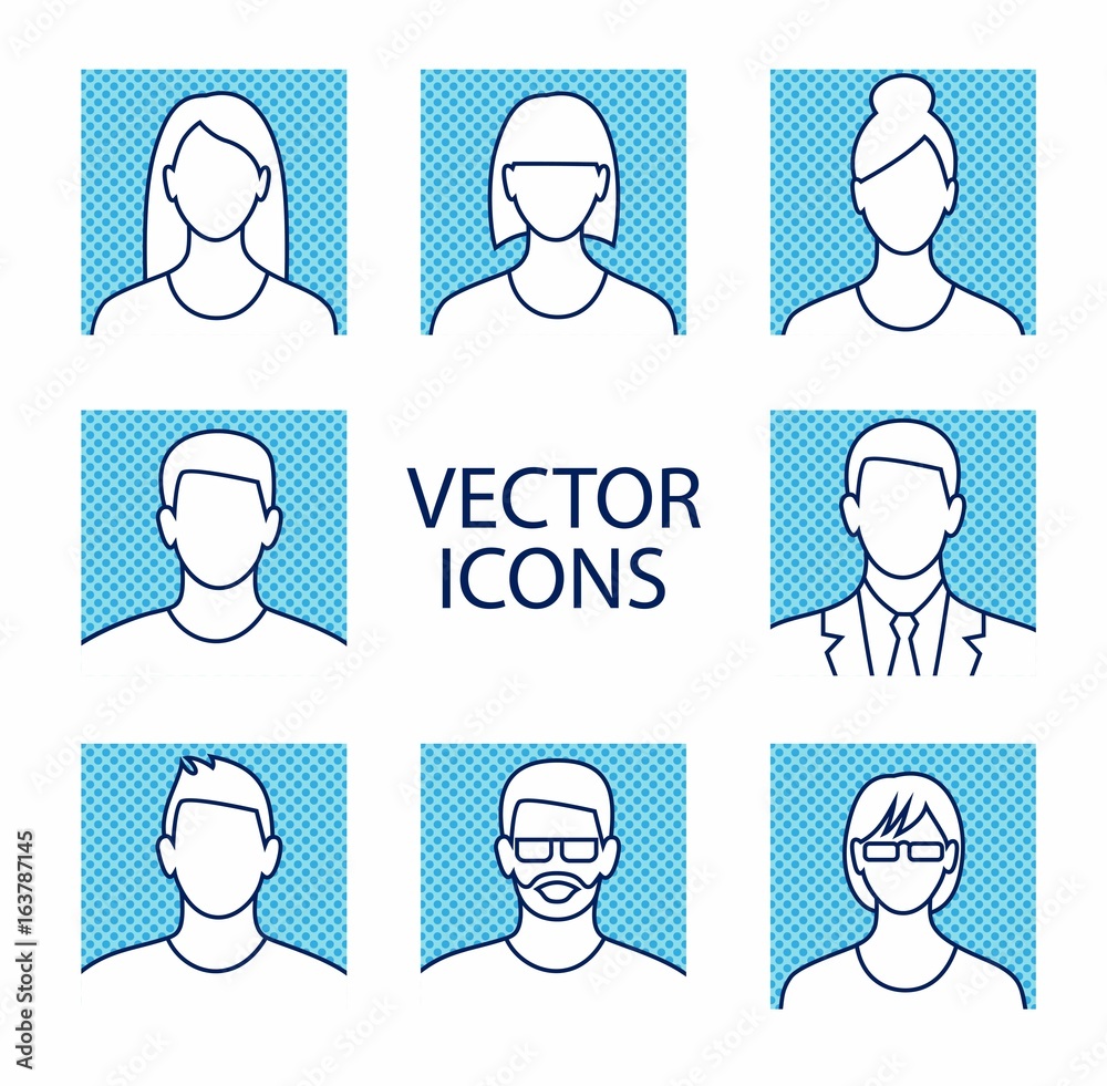 Avatar profile picture icon set including male and female Stock Vector ...