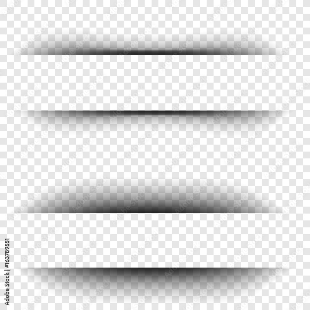 Transparent realistic paper shadow effects on a checkered background ...