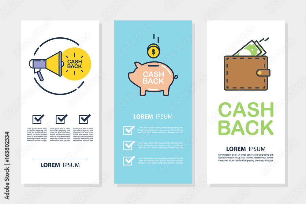 Set of money cash back flyers for business, promotion and advertising ...
