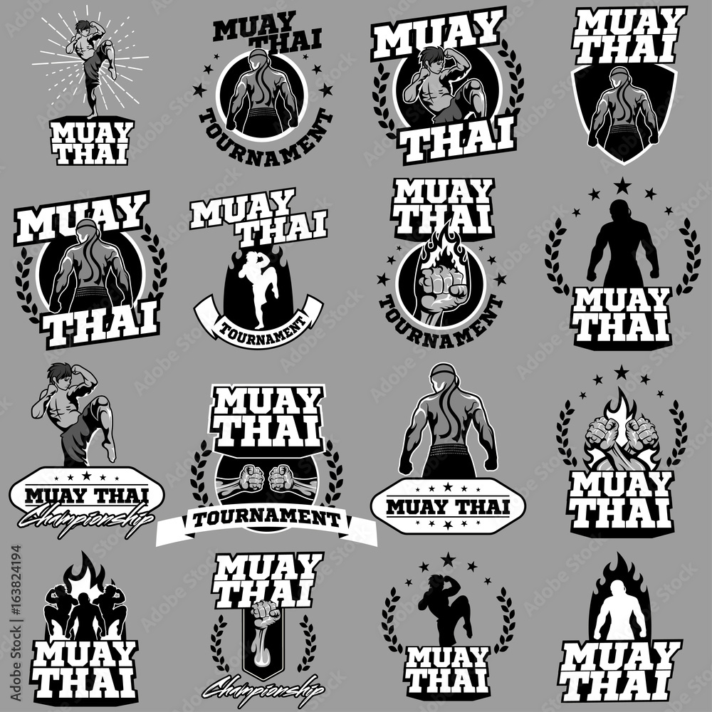 Muay Thai vector logo for boxing gym or other Stock Vector | Adobe Stock