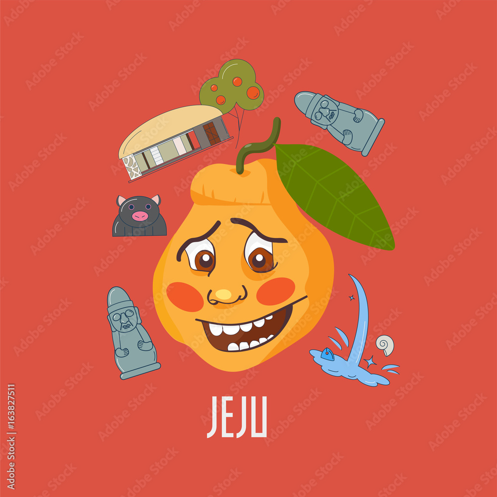 Jeju island hallabong, also known as dekopon character. Hallabong is a ...