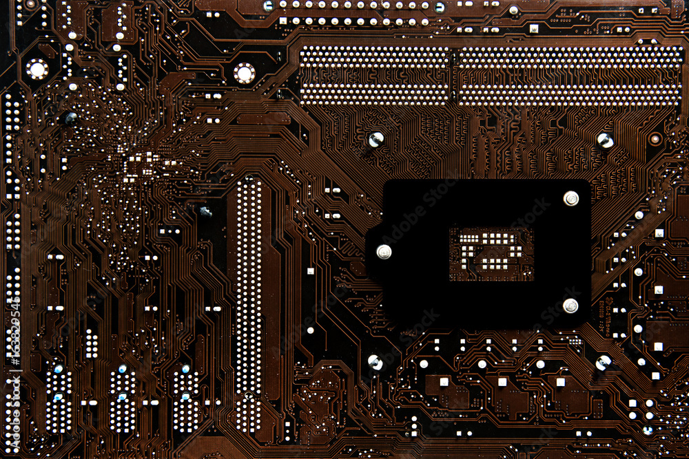 Main board IT Concept. abstract electronic circuit board. brown used ...