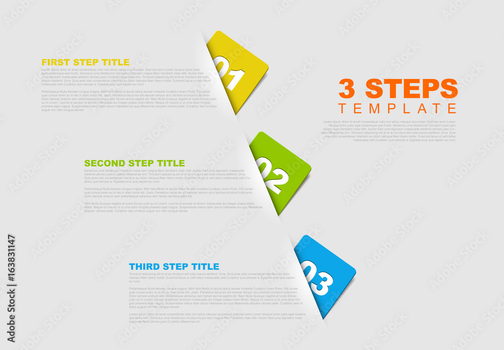 3-Step Peeking Tab Infographic 1 Stock Template | Adobe Stock