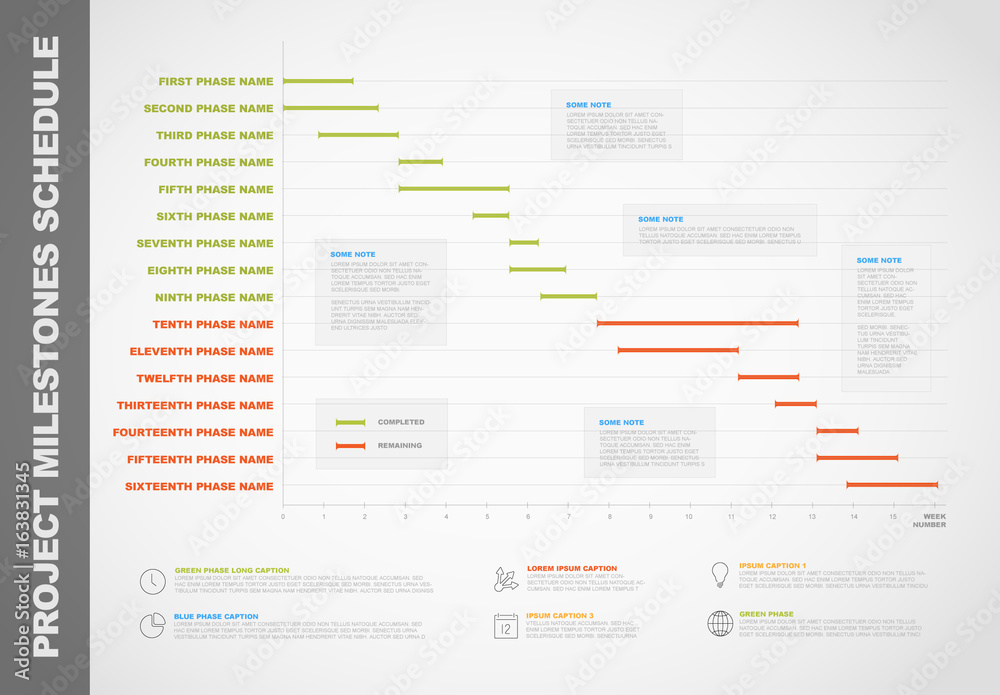 Horizontal Timeline Chart Infographic 2 Stock Template | Adobe Stock